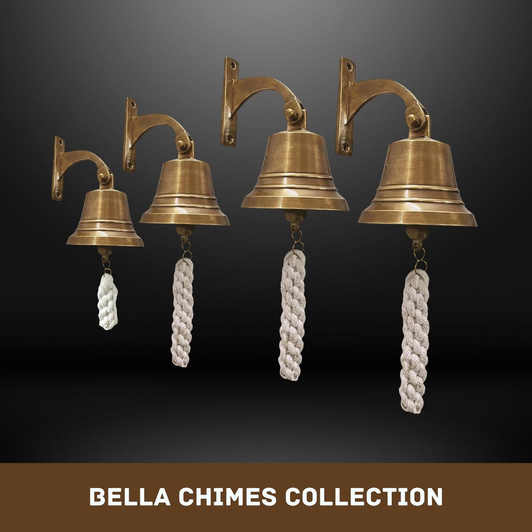 Solid Brass Wall-mounted Marine Bell – Antique Finish Hanging Bell With ...