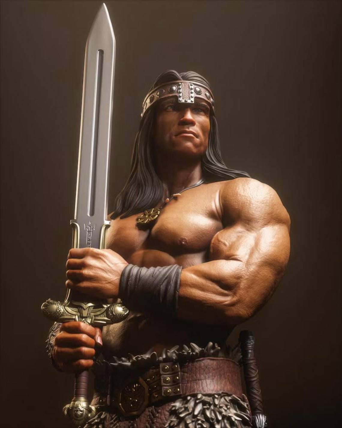 Barbar King – 30cm Sword Wielding Resin Figure | Painted / Unpainted ...