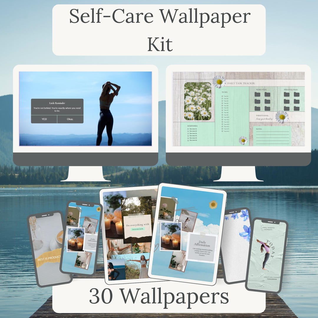 Self-care Wallpaper Pack – 30 Inspirational Wellness Backgrounds ...