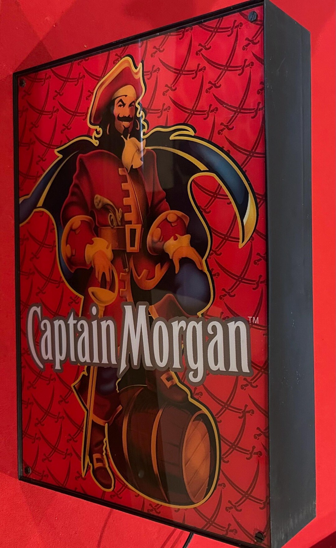 Vintage CAPTAIN MORGAN RUM Liquor Alcohol Lighted Bar Display Sign Man ...