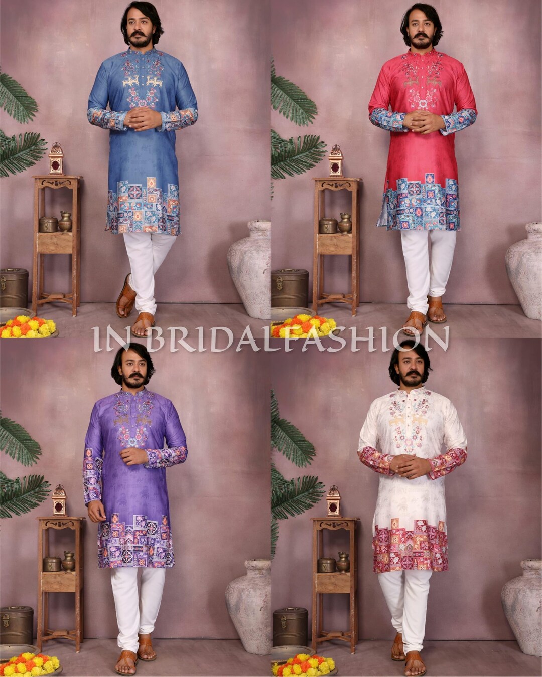 Khadi Cotton Men’s Long Kurta Set – Handmade, Durable & Breathable ...