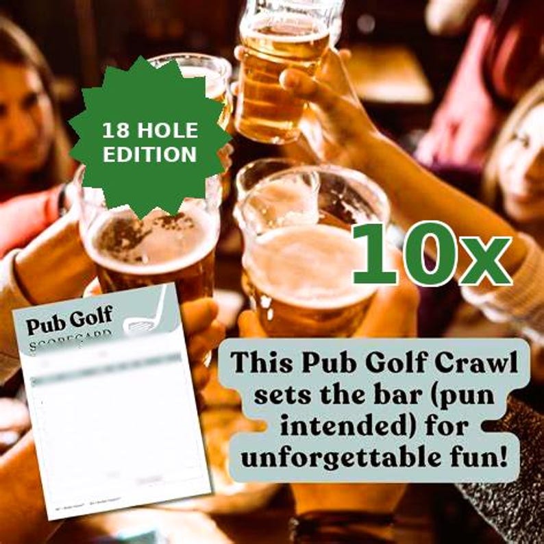 10x 18-hole Pub Golf Scorecard – Printable Drinking Game - Etsy