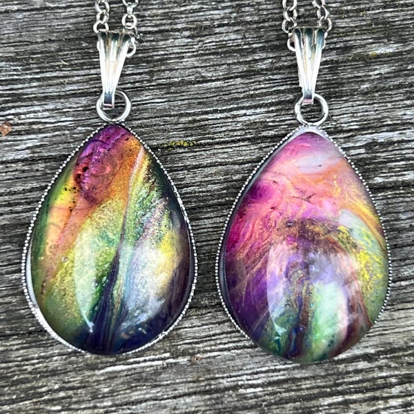 Alcohol Ink Pendant - Etsy