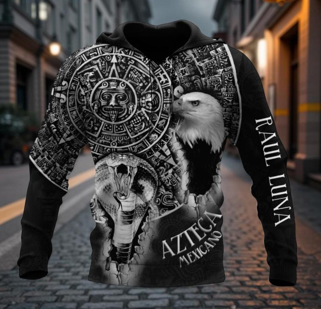 Generic Mexican Coat Azteca Mexicano Hoodie, Unisex Mexican Pullover ...