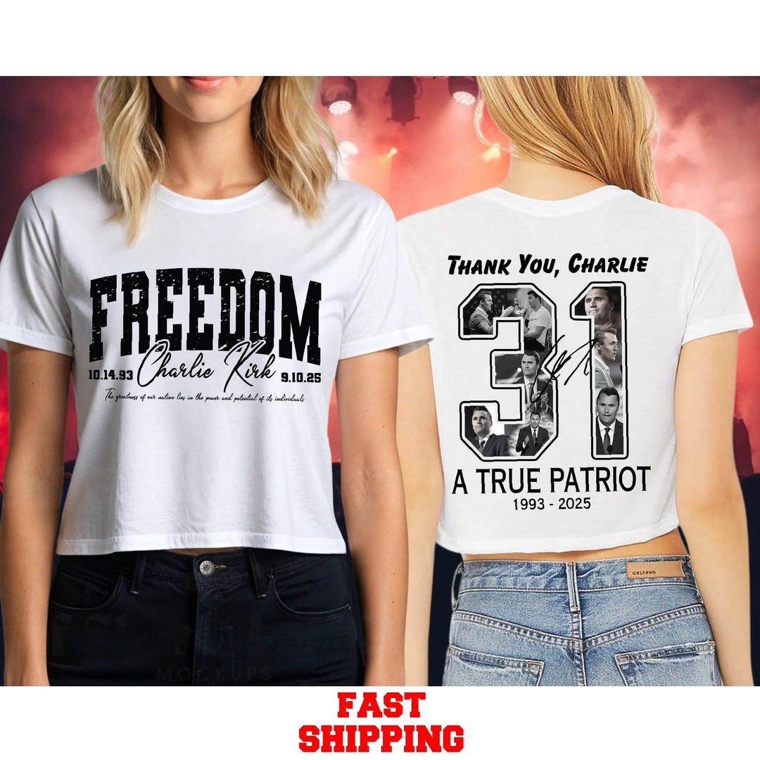 Charlie Kirk Freedom 31 Crop Top, Freedom Crop Top Justice for Charlie ...