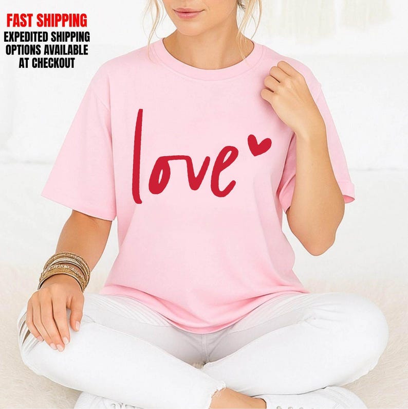 Cute Heart Valentine Shirt - Comfortable Women's Tee - Comfort Colors ...