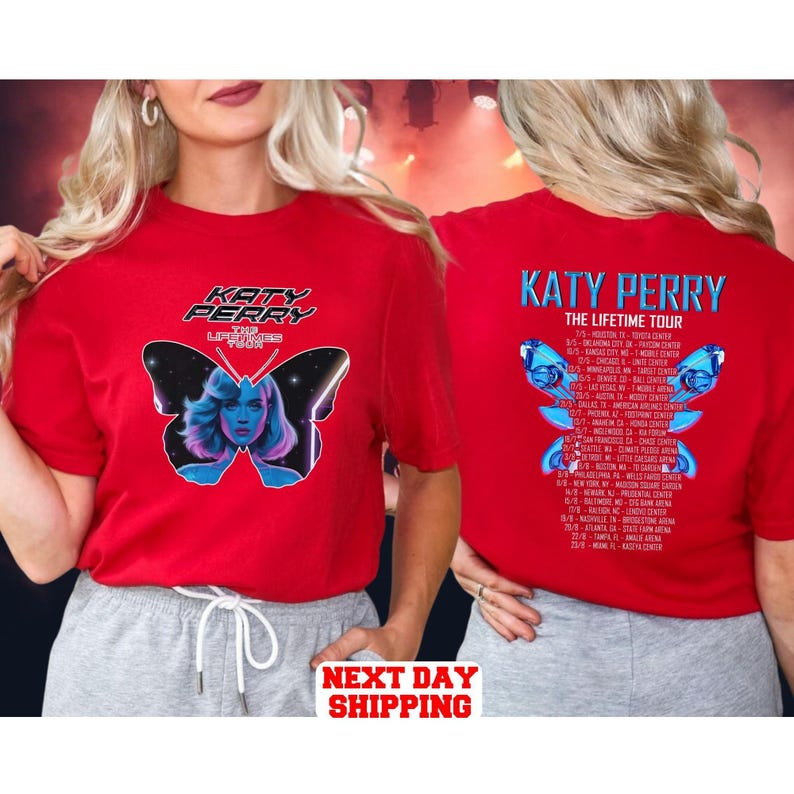 Katy Perry Lifetime Tour Tee (vintage Fit, 2026 Concert Shirt ...