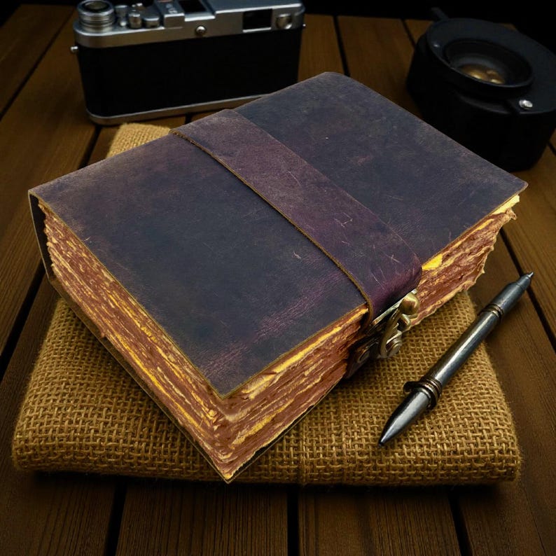 Personalized Large Leather Journal – Handmade Page Vintage Rustic ...