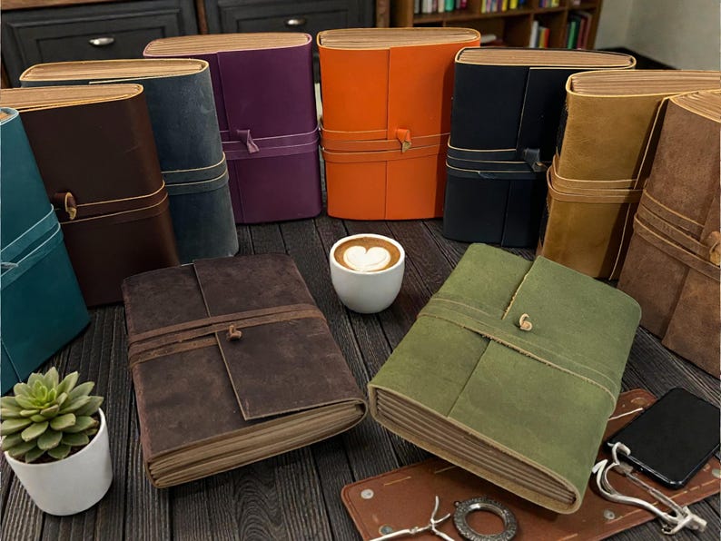 Personalized A5 Leather Bound-lined Engrave Journal Notebook – Handmade ...