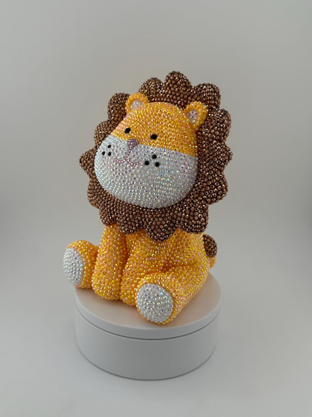 Rhinestoned Lion Piggy Bank - Etsy
