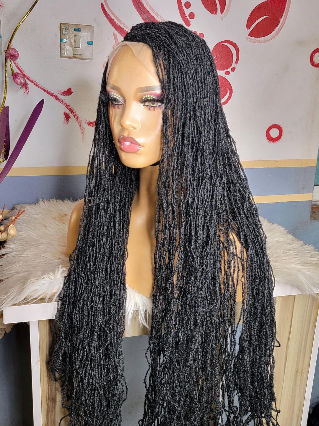Full Lace Sisterlocks Wig,sisterlocs Wig,small Locs Wig,braided Wig ...