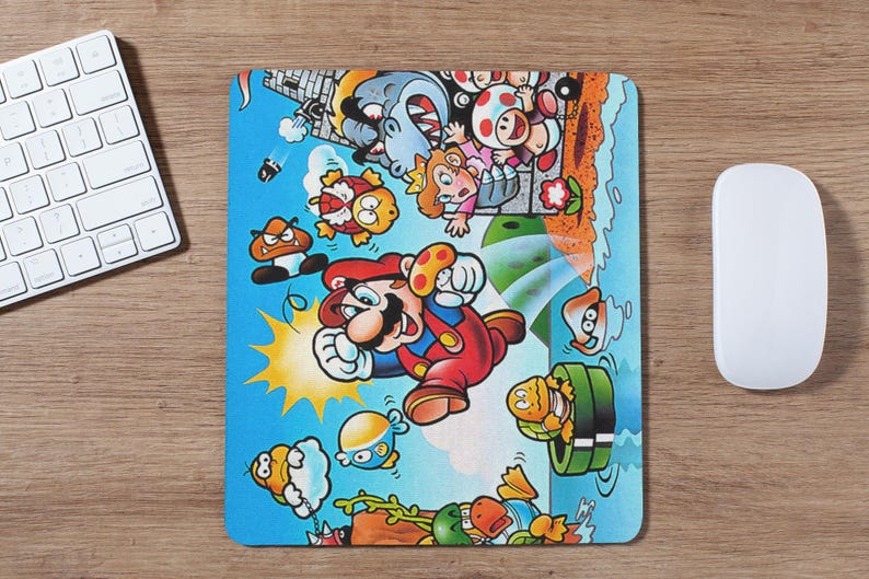 Super Mario Bros Retro Art Mousepad | Gaming Mouse Pad - Etsy