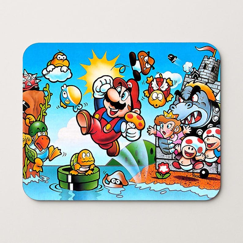 Super Mario Bros Retro Art Mousepad | Gaming Mouse Pad - Etsy