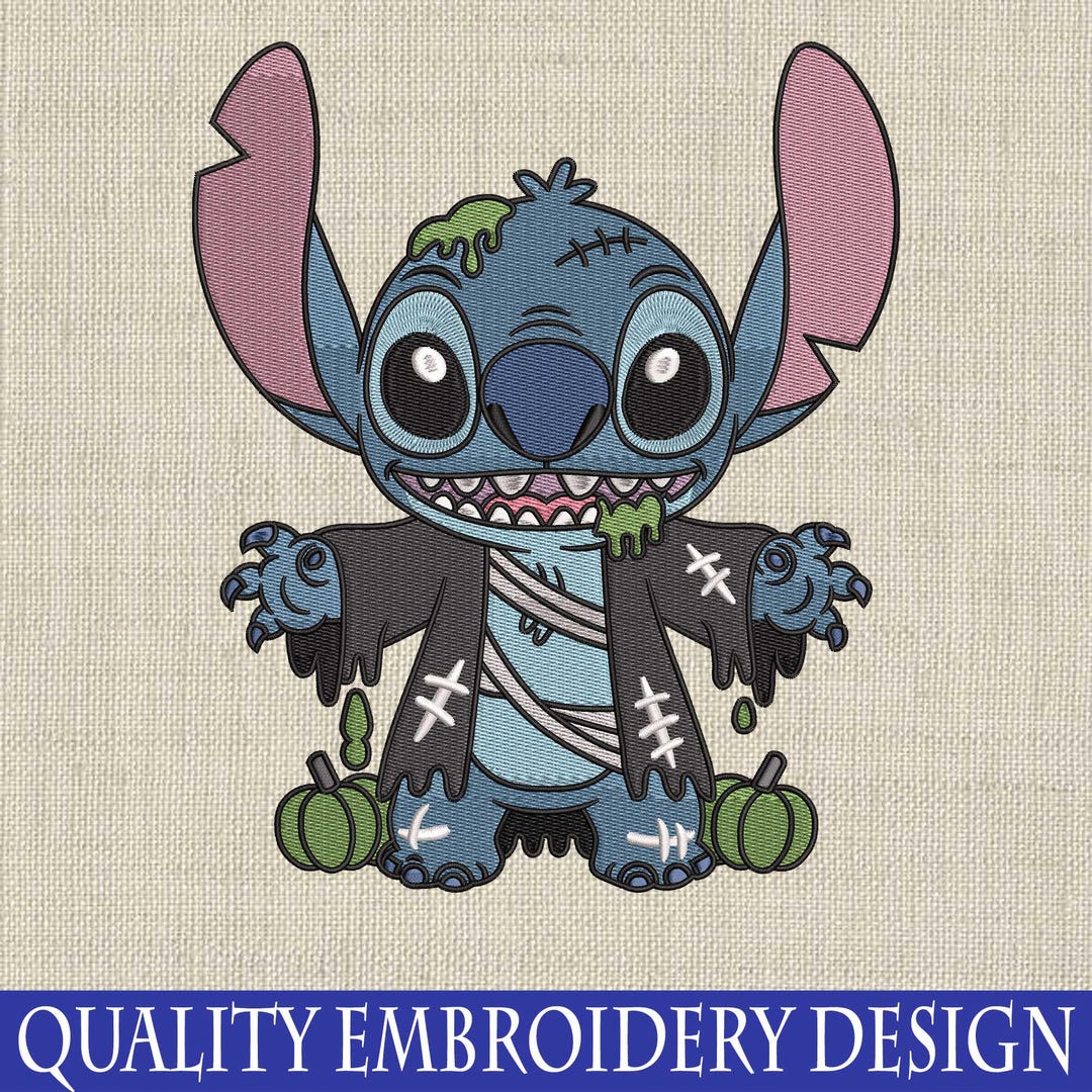 Zombie Stitch Embroidery Design, Halloween Machine Embroidery File ...