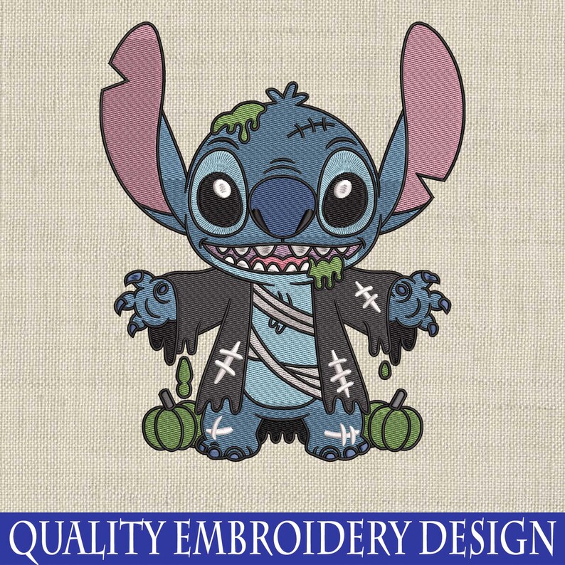 Zombie Stitch Embroidery Design, Halloween Machine Embroidery File ...