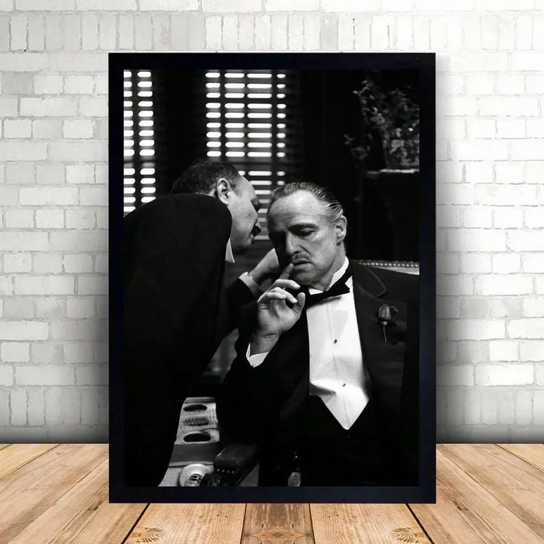 The Godfather Movie Poster Unframed, Marlon Brando Don Corleone Wall ...