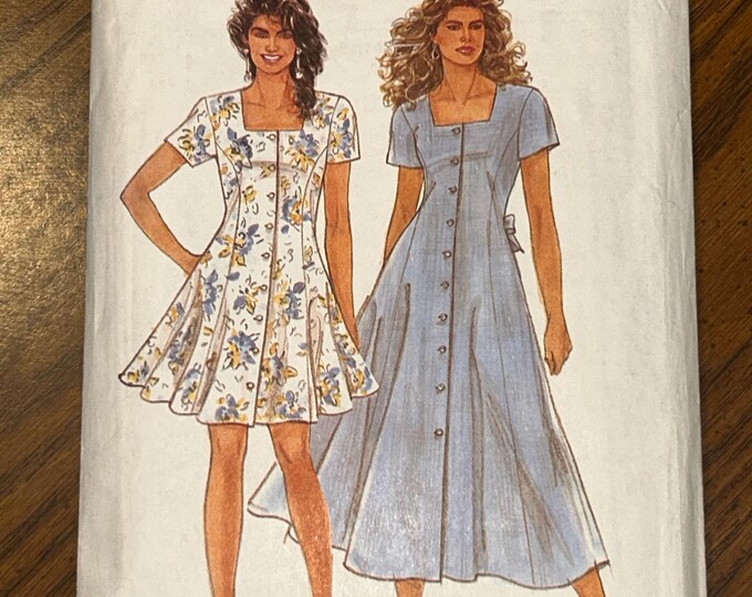 1990s so Easy Simplicity Pattern 7659 Misses Dress, Square Neckline ...