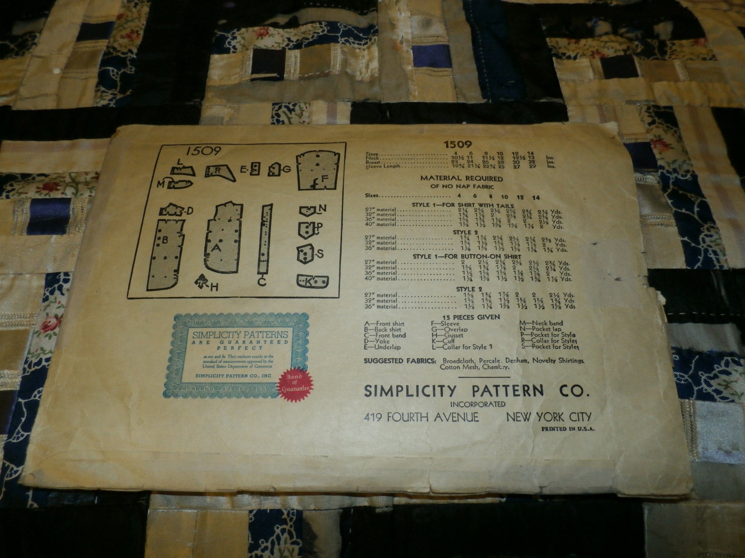 1930s Simplicity Pattern 1509 Boy's Shirt Pattern Size 6 | Etsy