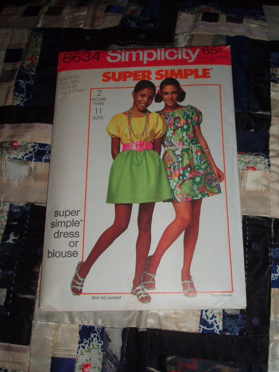 Vintage 1969 Simplicity Pattern 8634 for Teen Dress Blouse - Etsy