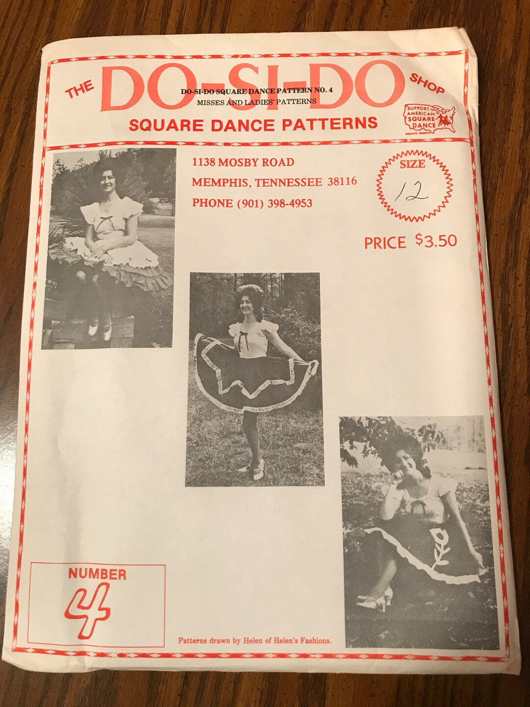 Vintage Do-si-do Pattern Square Dancing Dress Costume 4 Size 12 - Etsy