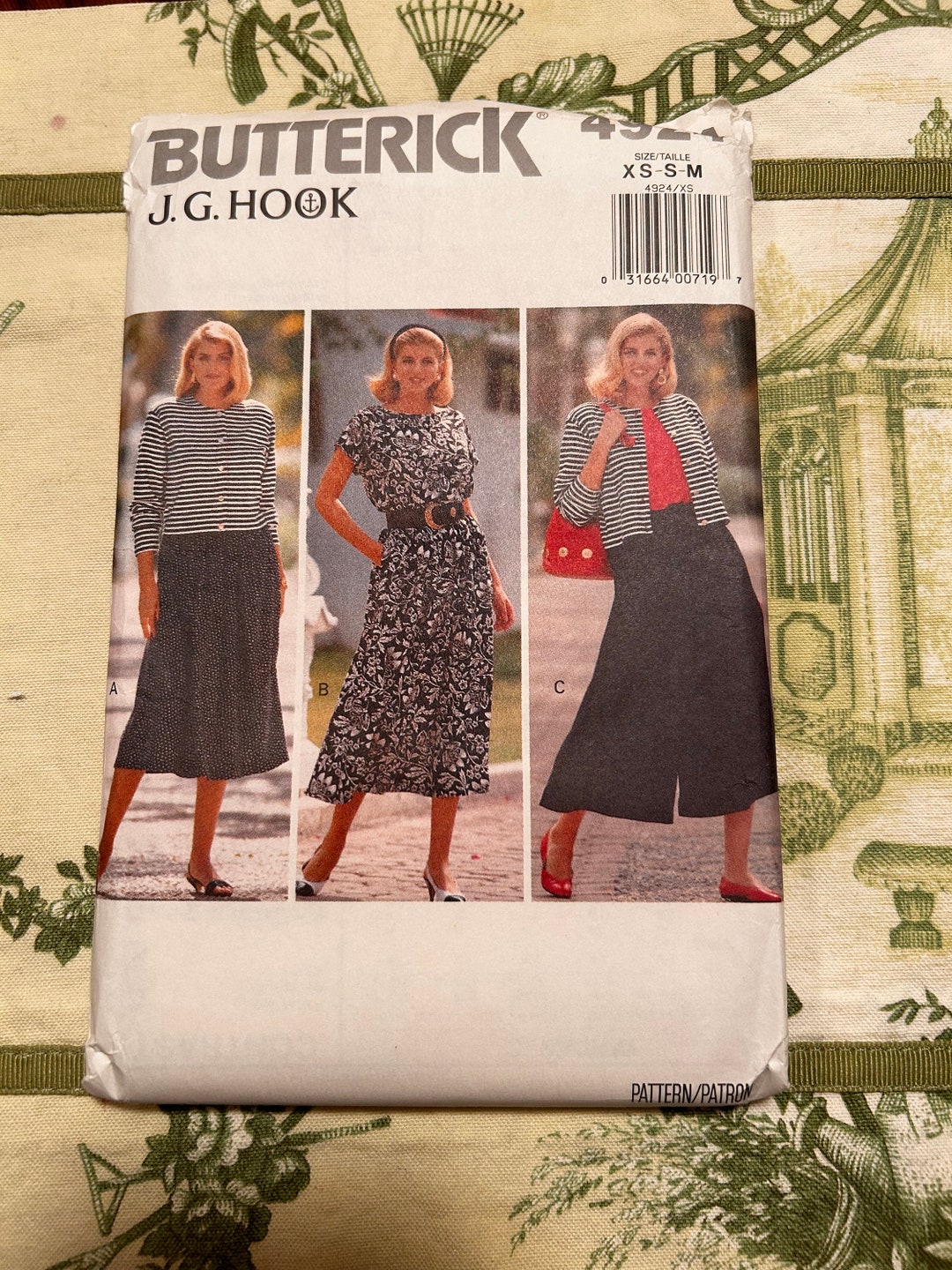 1990 Butterick J G Hook Pattern 4924 Misses Petite Jacket, Top, Skirt ...