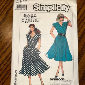 1980s Simplicity Pattern 8568 Misses Sleeveless Bias Dress Size PT 6 to ...