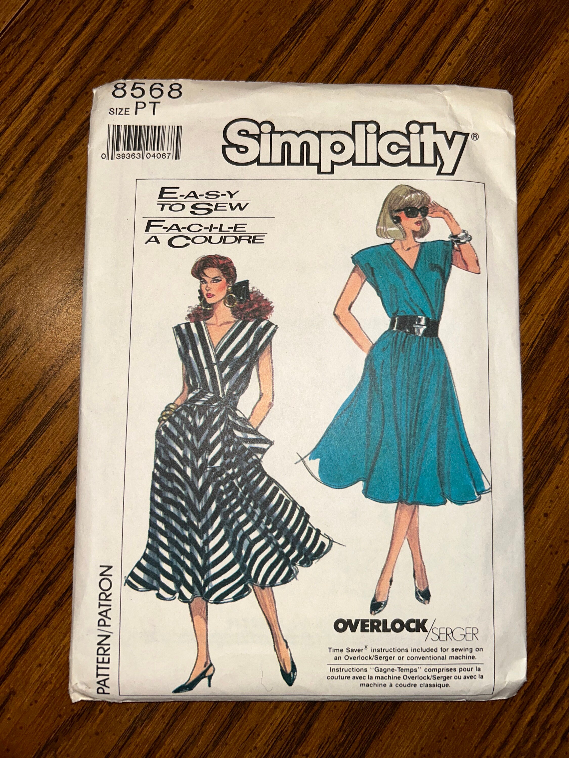 1980s Simplicity Pattern 8568 Misses Sleeveless Bias Dress Size PT 6 to ...