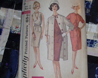 1960s Butterick 2563 Slim Dress and Boxy Jacket Sz 12 Bust 32 FF. - Etsy