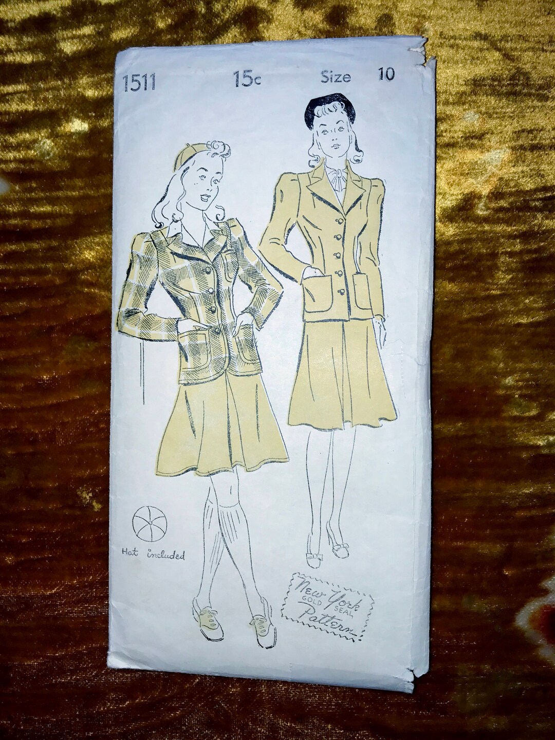 1940s Vintage New York Pattern 1511 for Misses Skirt and Jacket Size 10 ...