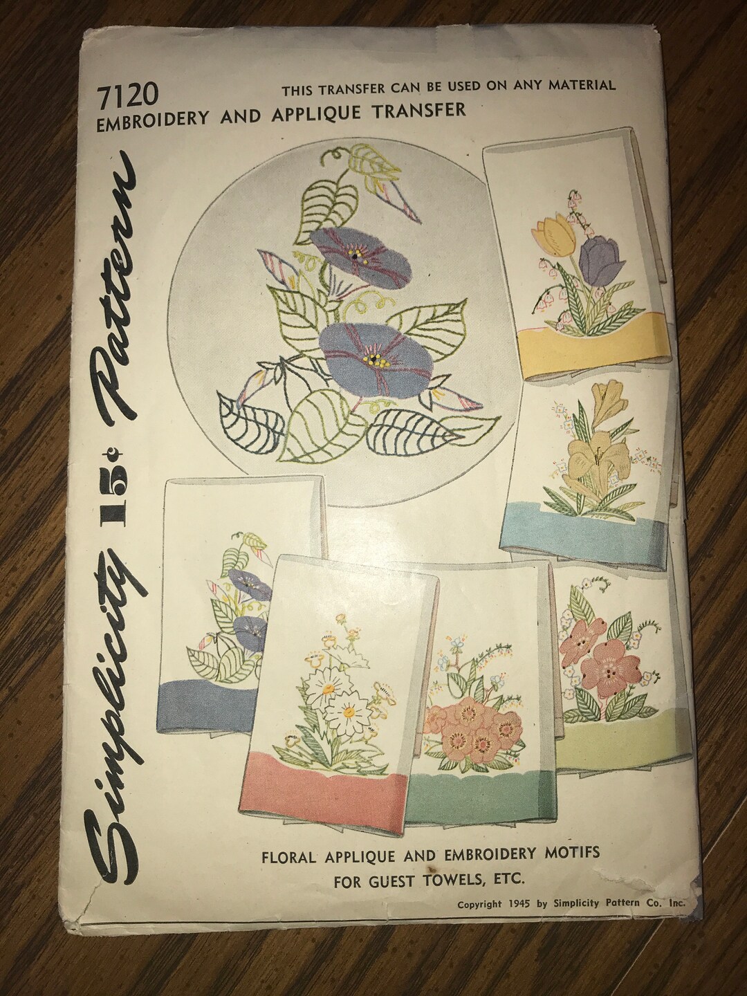 Vintage Simplicity 1940s Transfer Embroidery and Applique Pattern 7120 ...