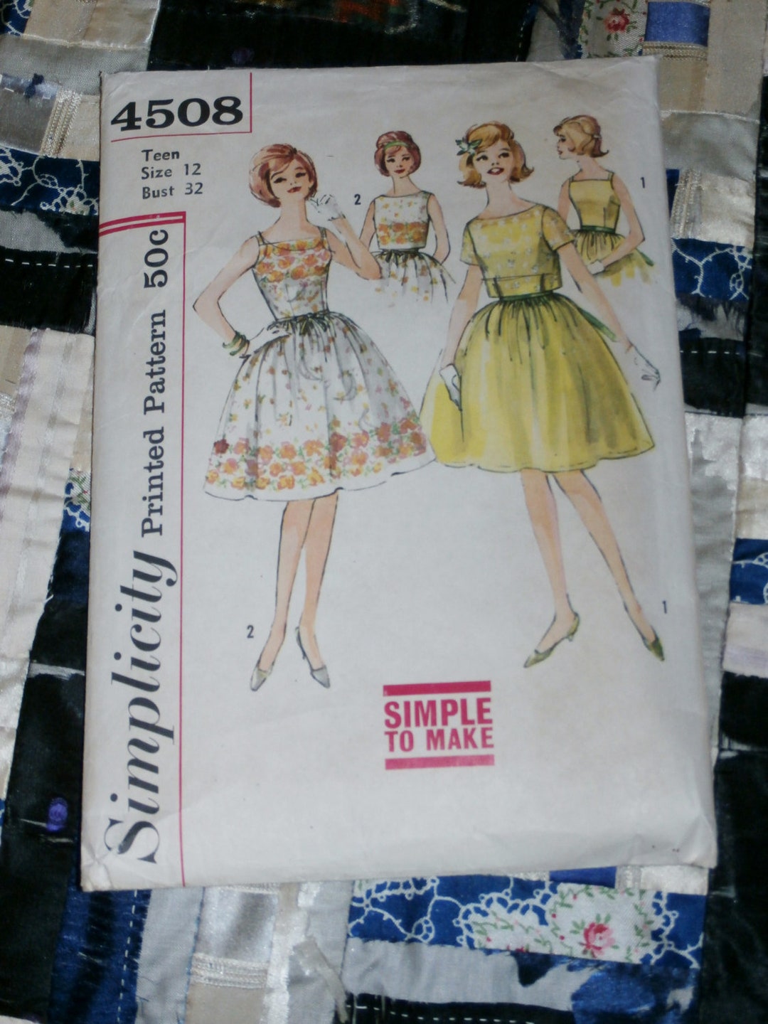 Vintage 1950s Simplicity Pattern 4508, Teen Dress and Jacket, Size 12 ...