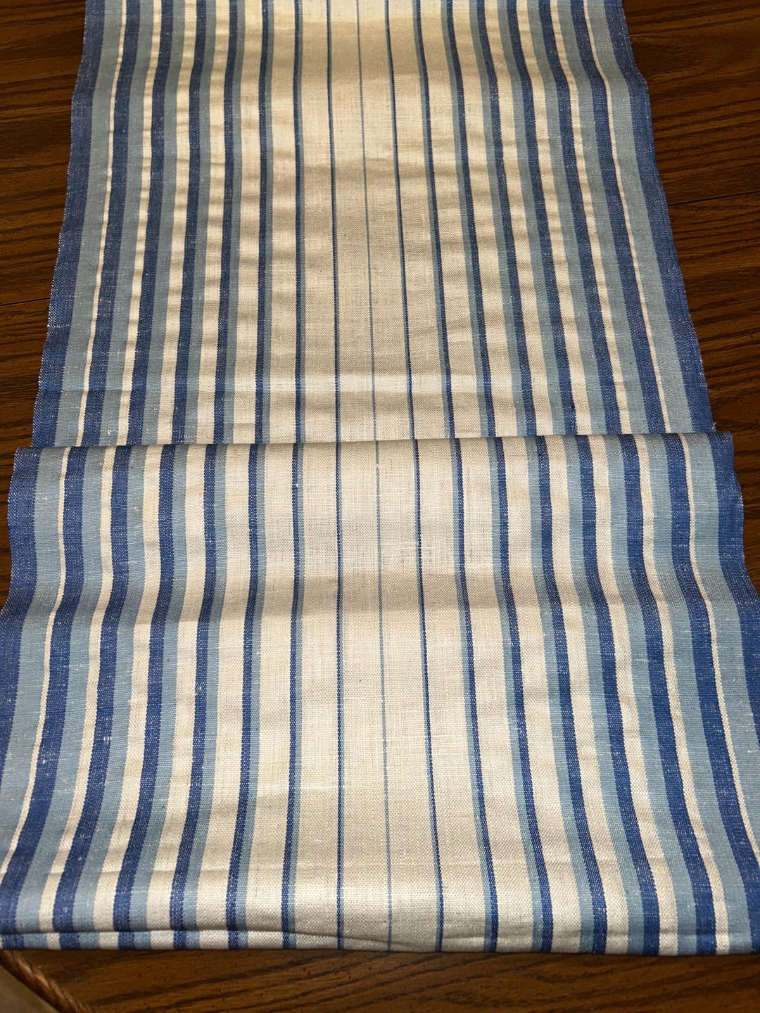 Vintage Linen Kitchen Toweling Towels Blue, White Stripe 16 1/4" X 36 ...