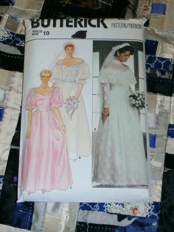 1985 Butterick Pattern 6393 Misses Bridal Gown Size 10 Uncut - Etsy