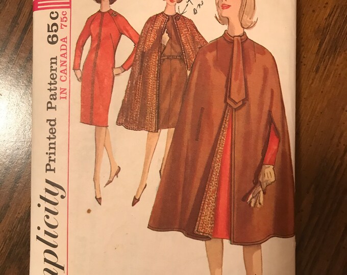 1960s Vintage Simplicity Pattern 5674 for Misses One Piece Dress, Ascot ...