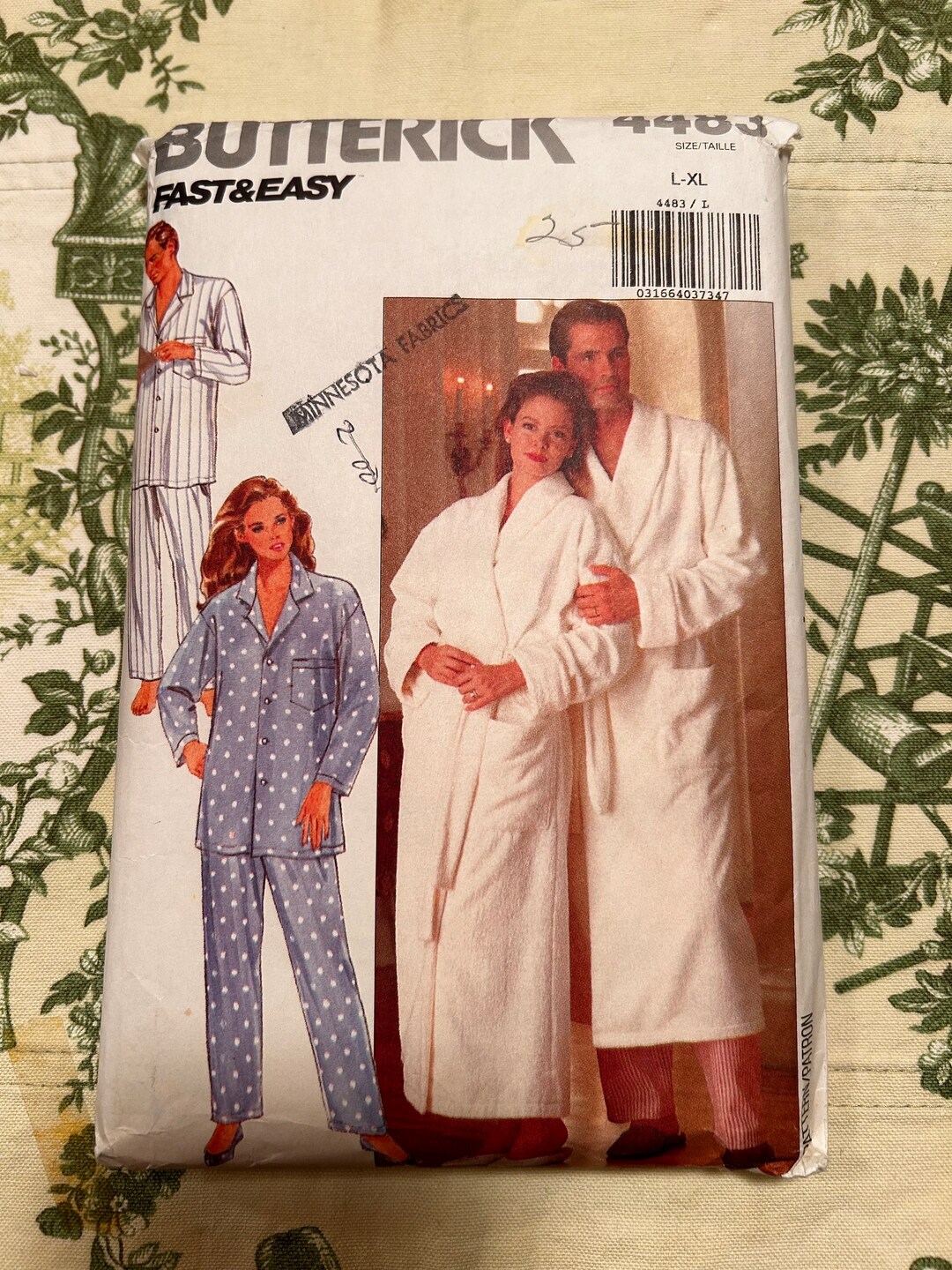 1980s Vintage Butterick Pattern 4483, Unisex Robe, Top and Pants Size L ...