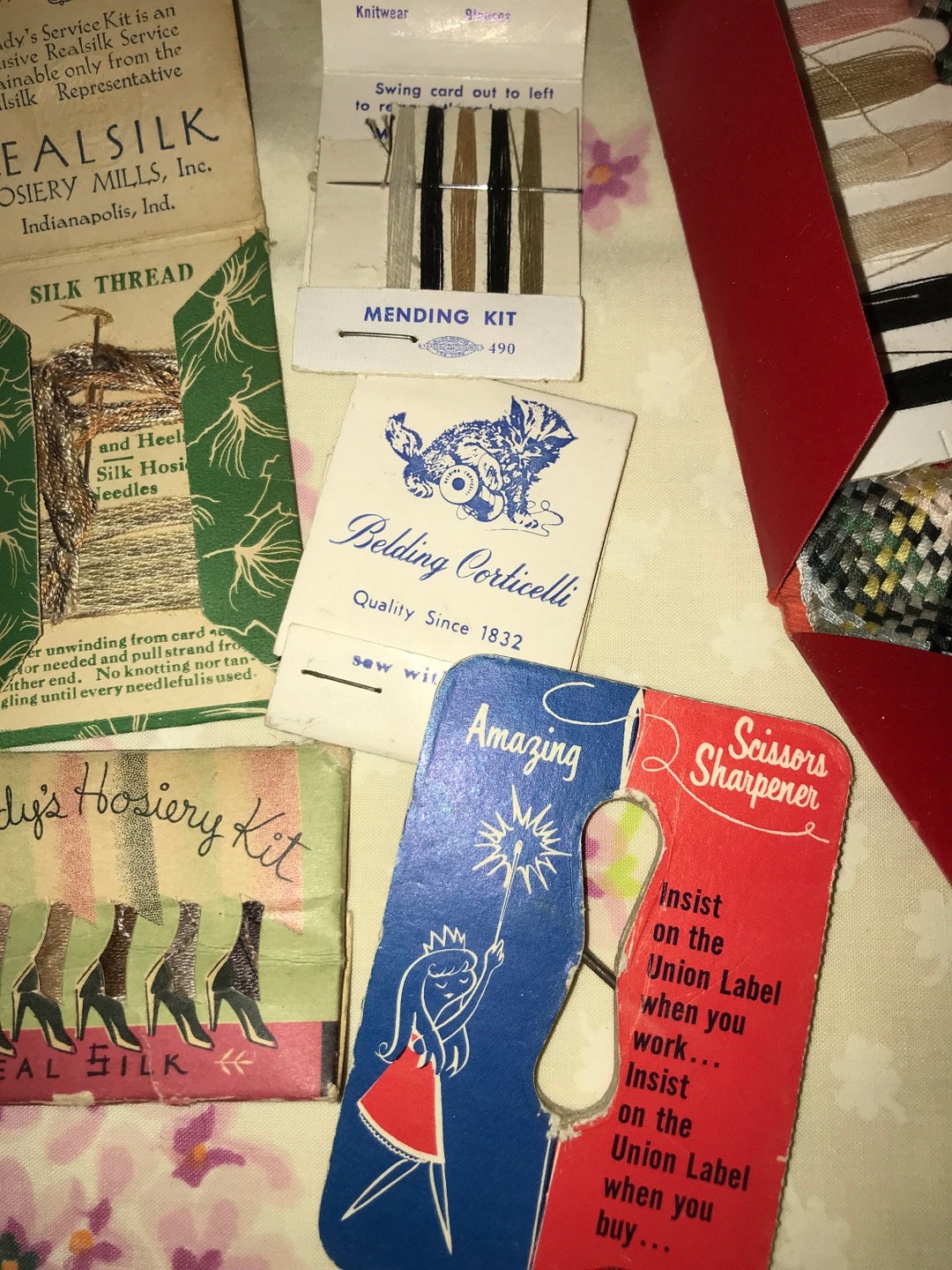 Collection of Vintage Sewing Notions Belding Corticelli Silk Thread ...