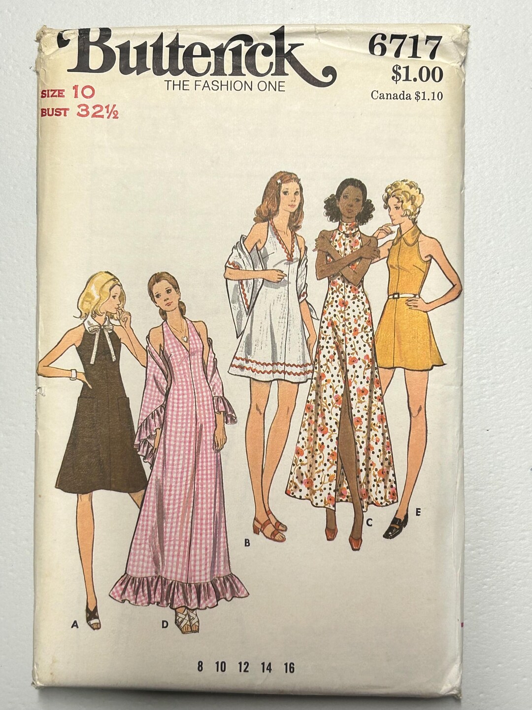 1960s Butterick Pattern 6717 Misses Dress, Shawl Size 10 Bust 32 1/2 ...