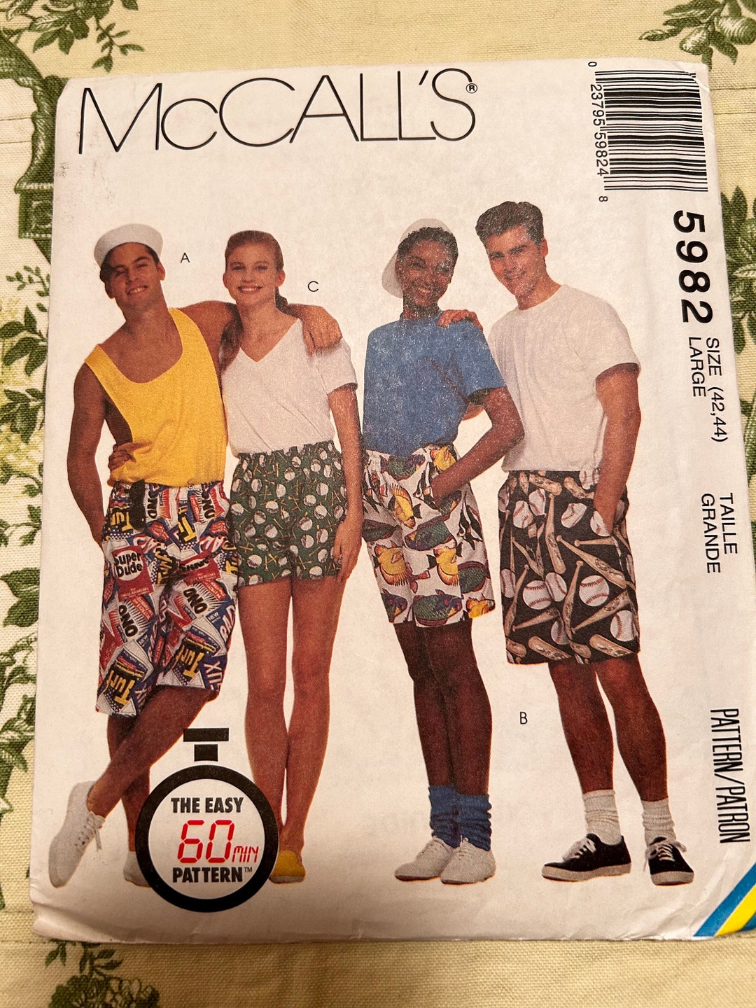 1990s Mccalls Pattern 5982 Misses, Mens, Teen Boxer Shorts in Three ...