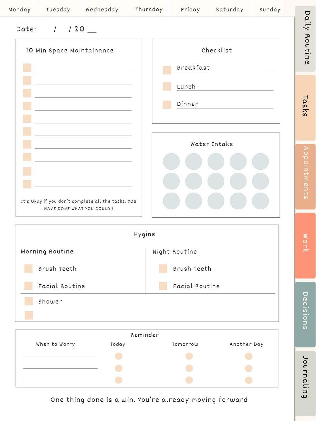 ADHD Daily Awareness Tracker – Printable Behavior & Mood Log ...