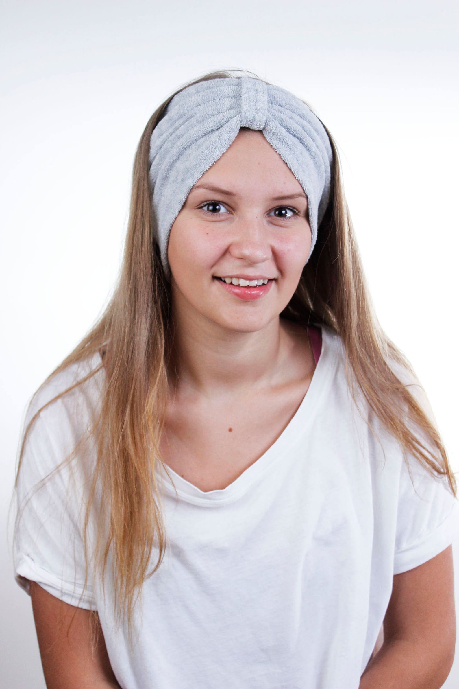 Beauty Routine Turban Head Wrap in Heather Grey Terry Cloth - Etsy