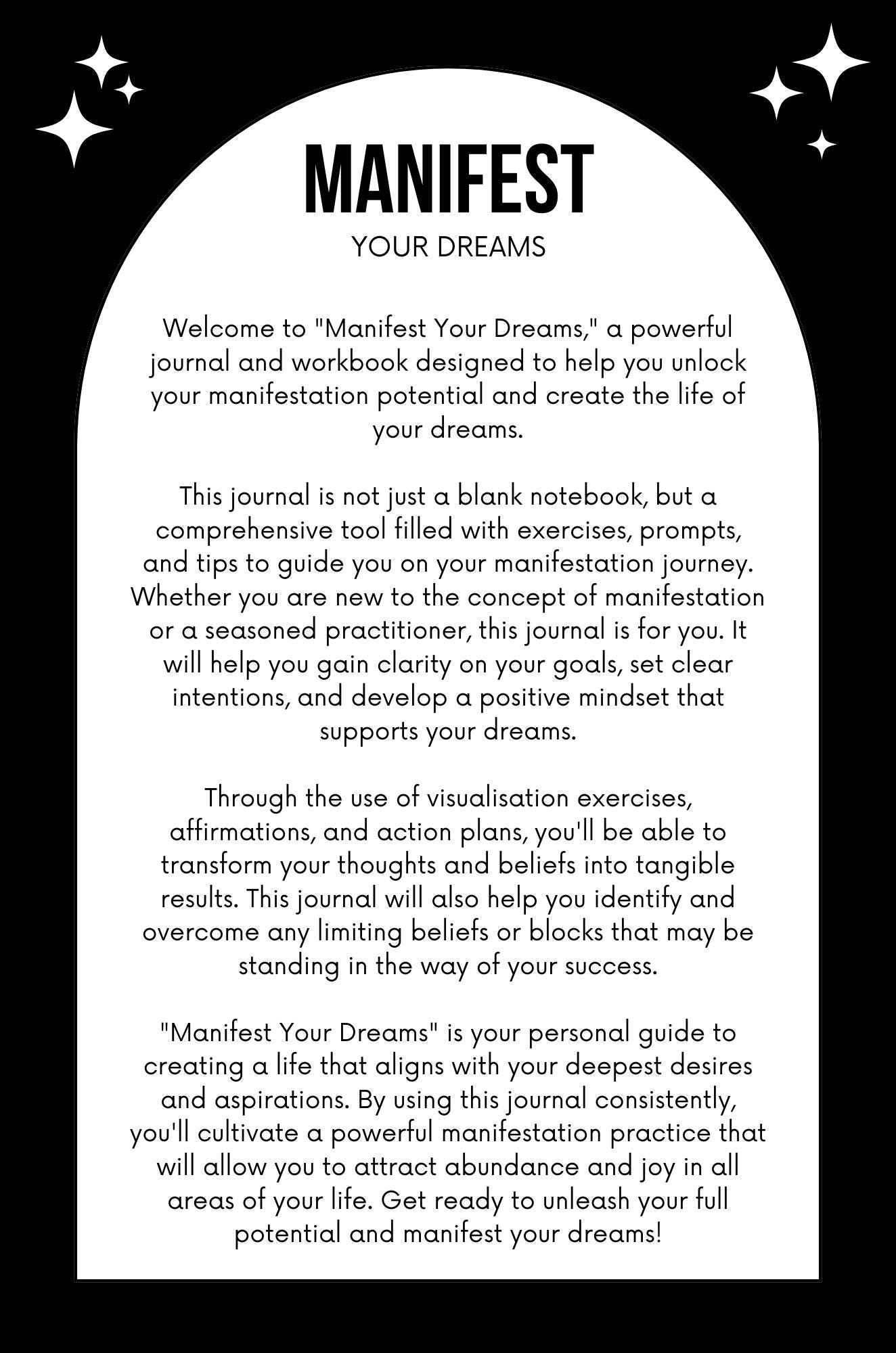 Black and White Manifestation Workbook and Journal (PDF - A4 ...