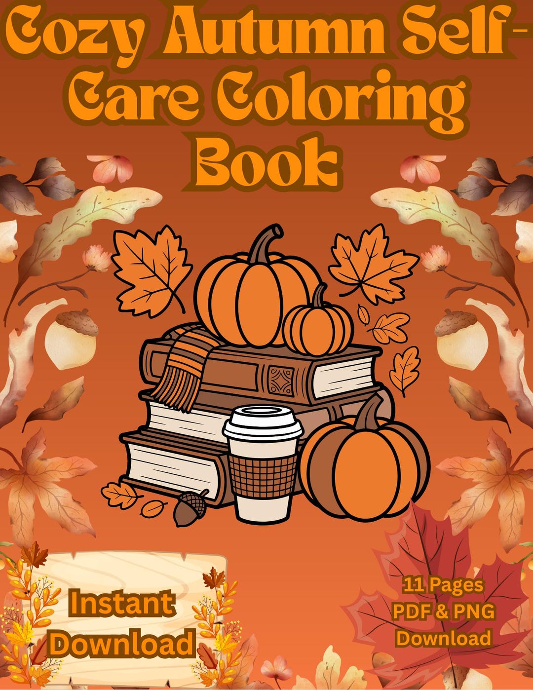 Cozy Autumn Coloring Pages: Fall Designs, Mindfulness, Affirmations ...