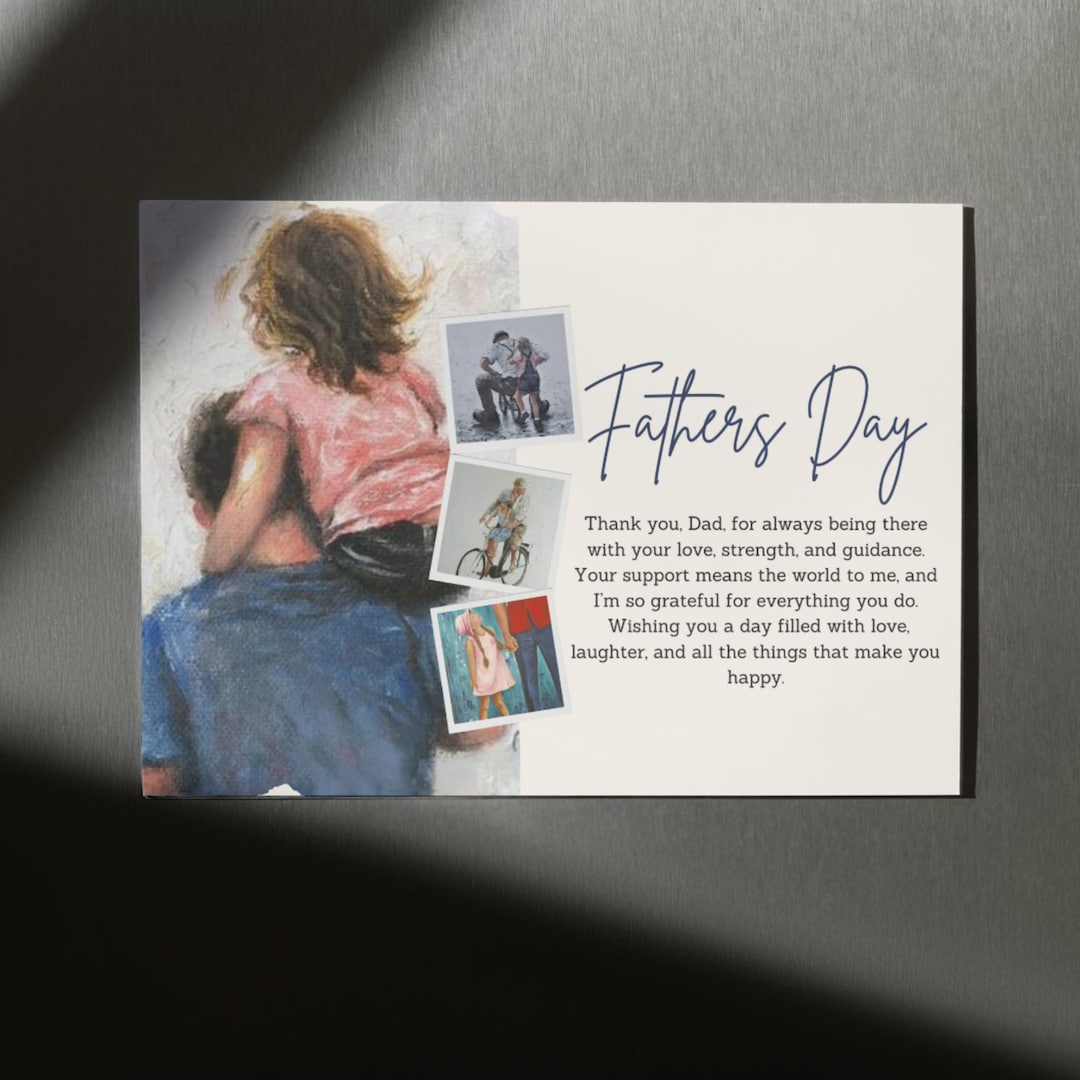 Father's Day Card, Father's Day Thank You Card, Thanks Father, Father's ...