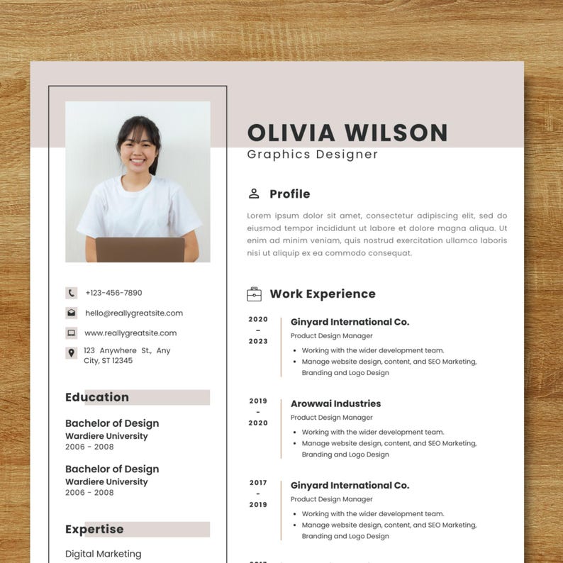 Canva Editable Resume/cv Template, Resume Template, CV Template ...
