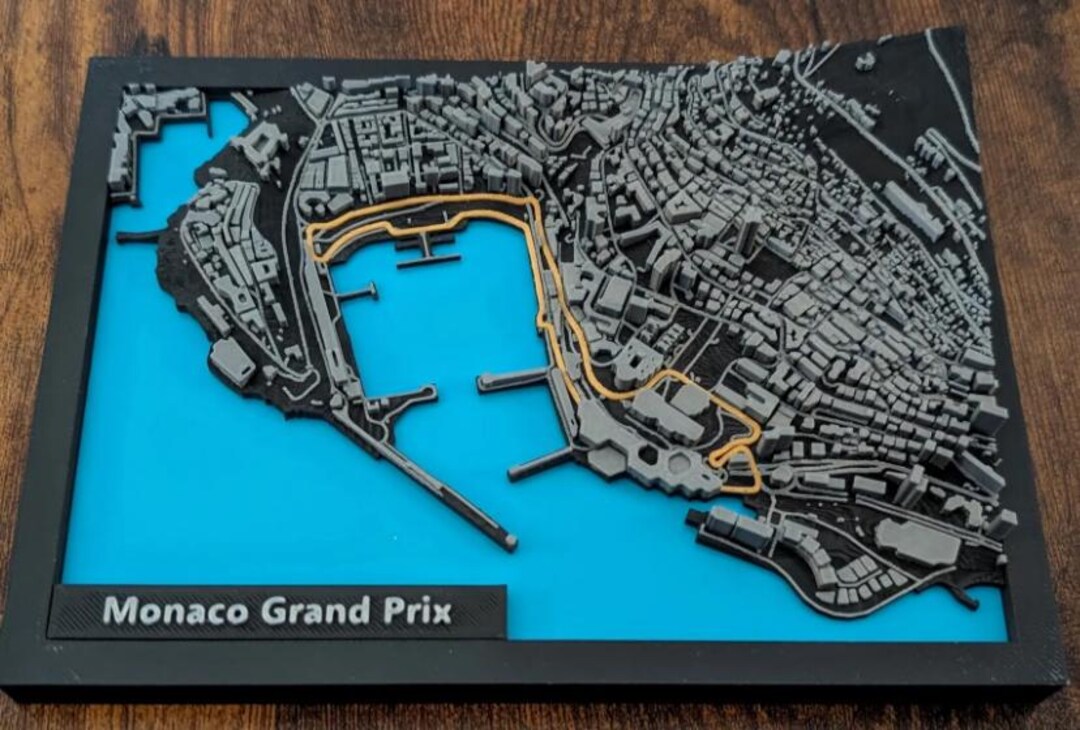 Monaco Grand Prix 3D Track Map – F1 Wall Art, Formula 1 Circuit Decor ...