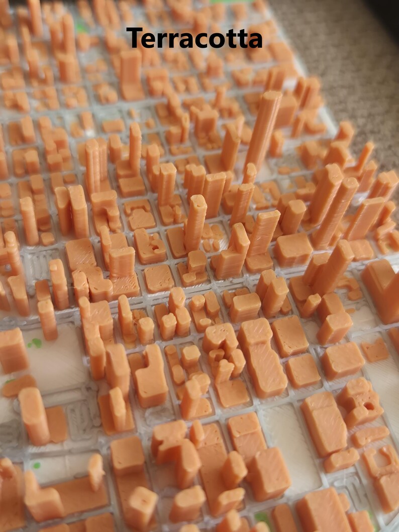 Philadelphia 3D Printed City Map, Modern Urban Wall Art, Topographic ...