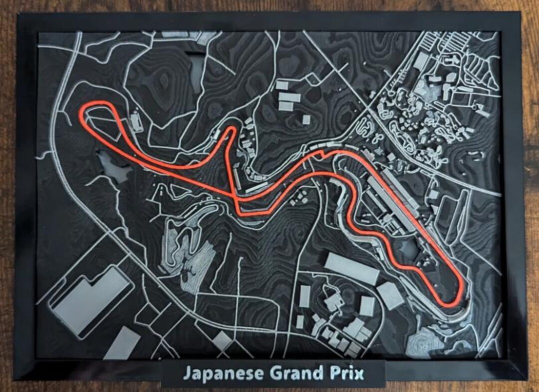 Japanese Grand Prix 3D Track Map – F1 Wall Art, Formula 1 Circuit Decor ...