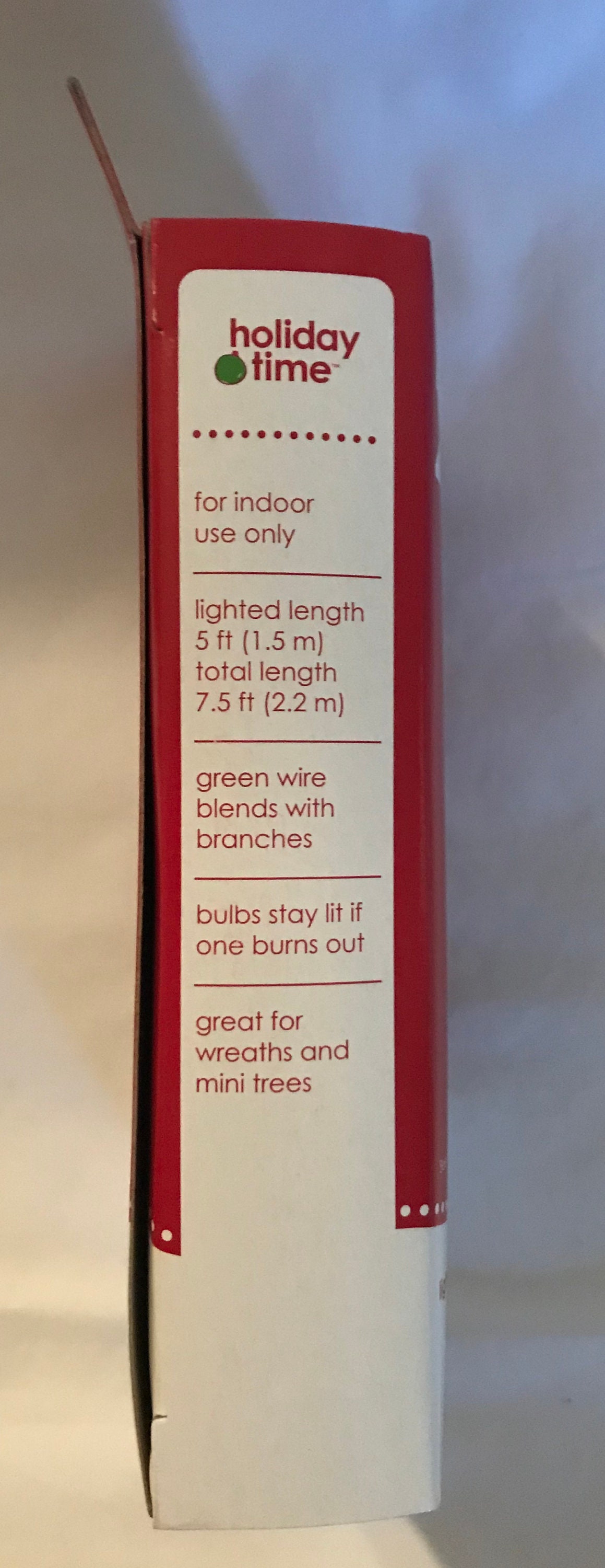 Holiday Time 20 Count Clear Mini Light Set WHITE / GREEN Cord Wire ...
