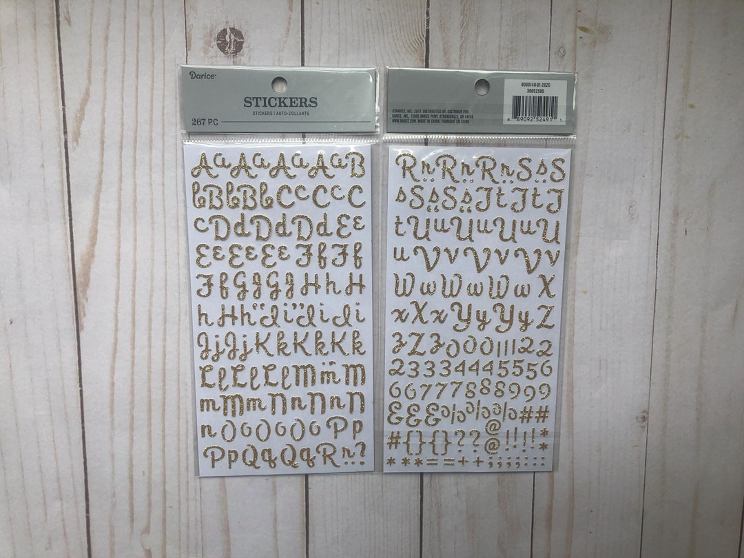 NEW Beautiful Darice™ Small GOLD Sticker GLITTER Alphabet Letters ...