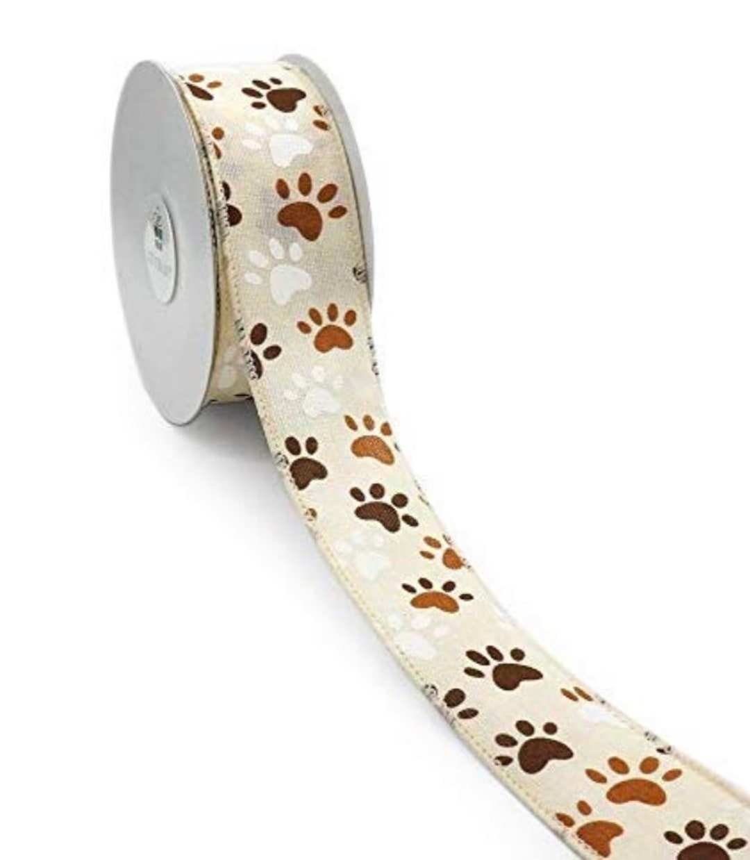 Ivory Canvas WHITE TAN BROWN Little Dog Cat Pet Paws Kitty Puppy Pup ...